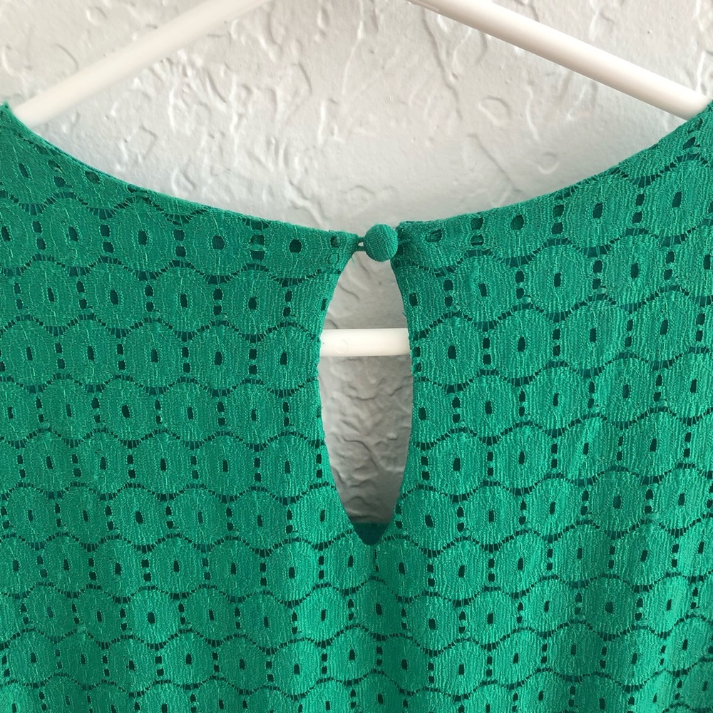 Anthro Emmelee Lace Pleated Color Block Dress M - Gem